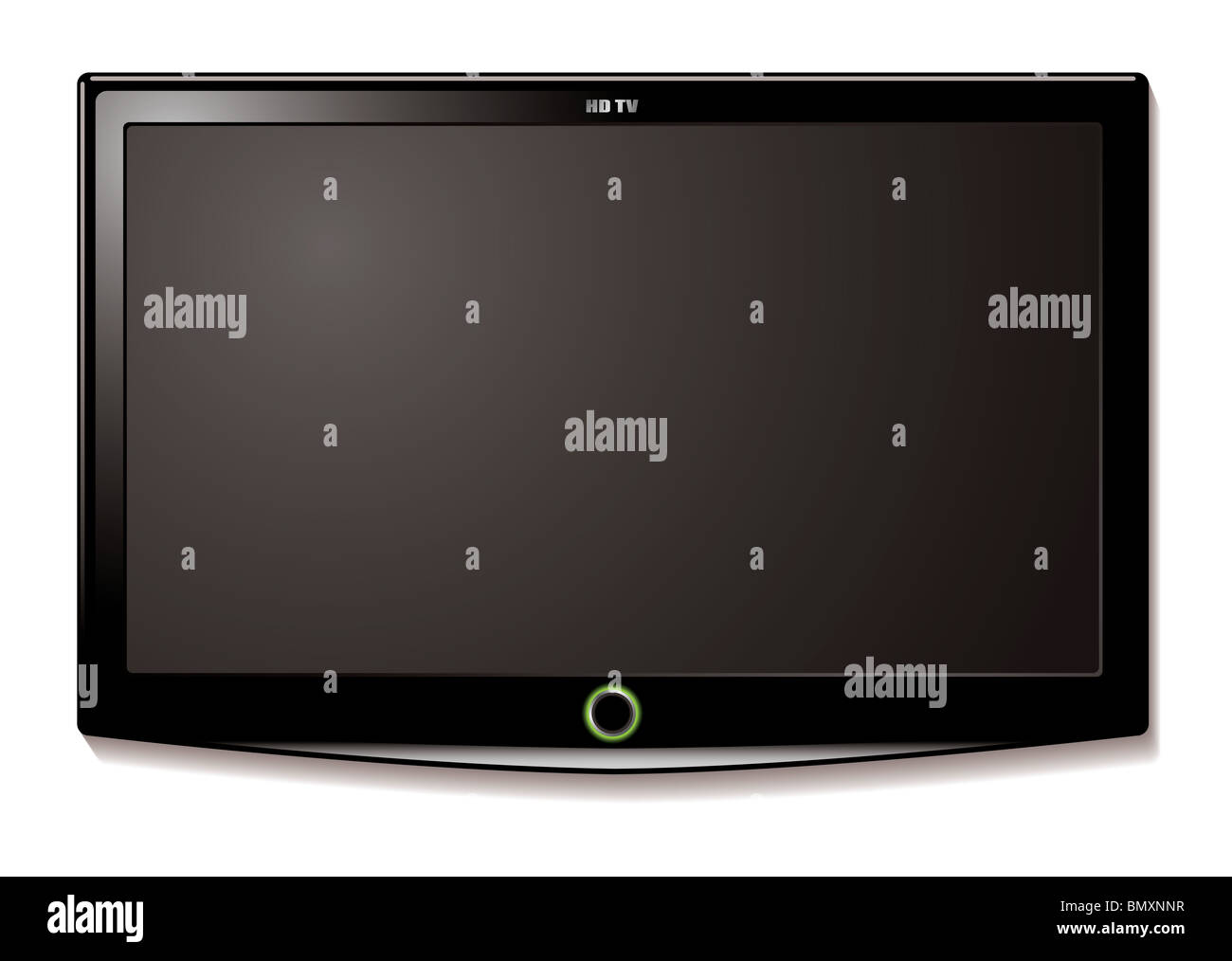 Black LCD tv screen hanging on a wall with shadow Stock Photo - Alamy