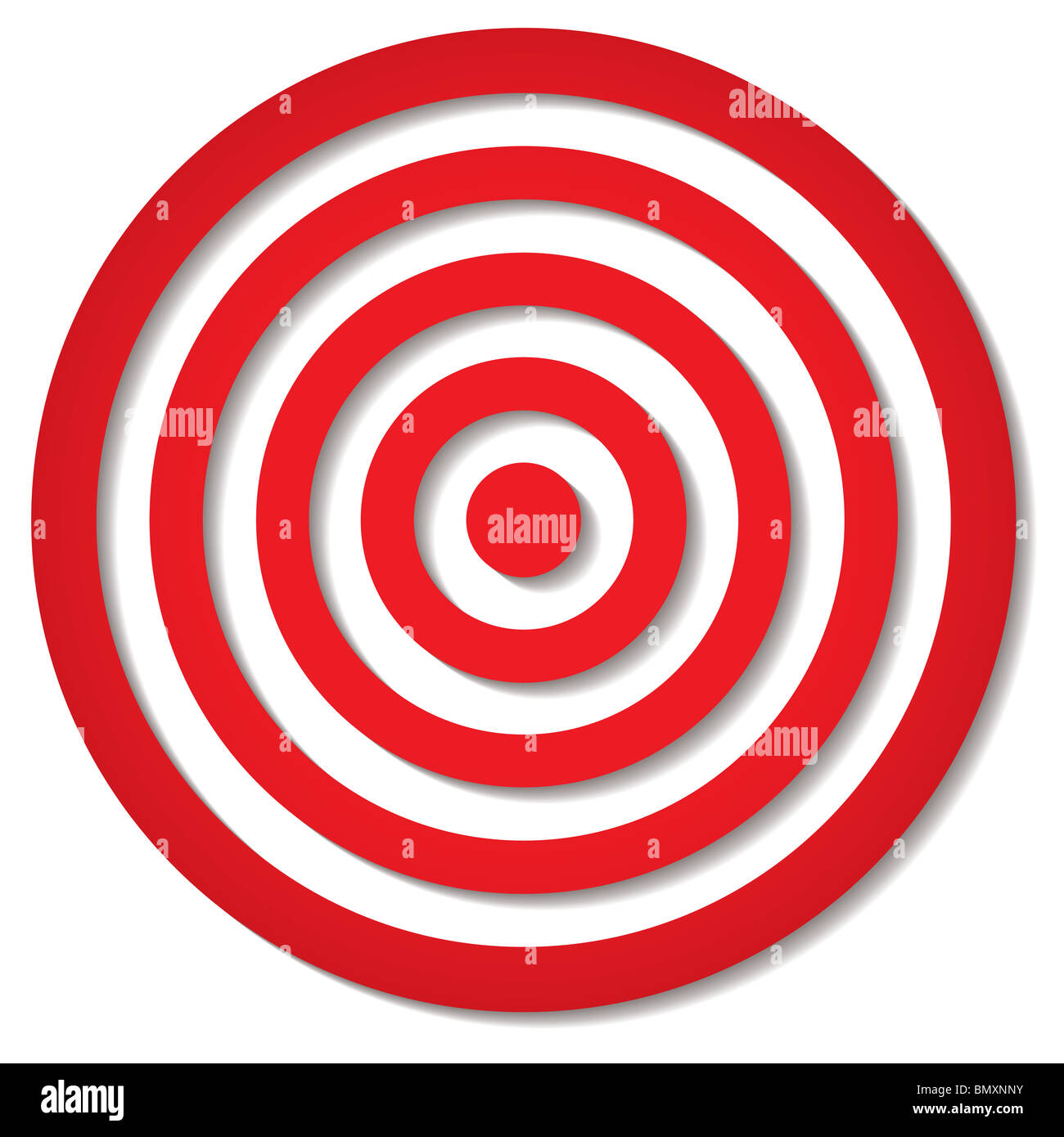 red target icon with drop shadow in circular design Stock Photo - Alamy