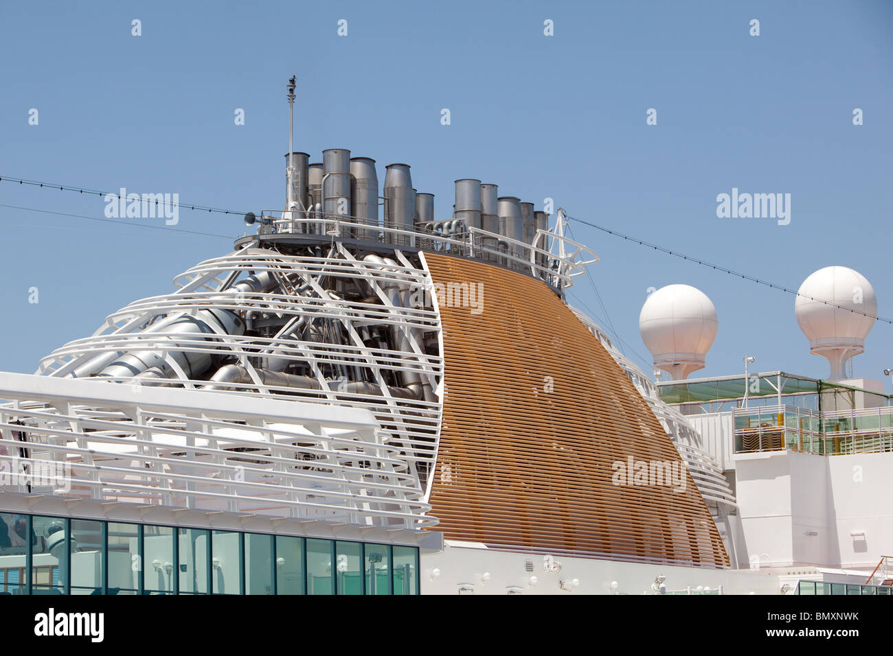 Modern Funnel construction of the P&O liner Azura Stock Photo - Alamy