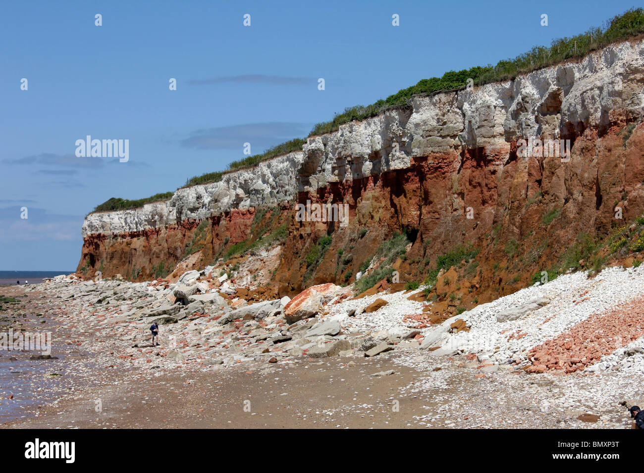 The multicoloured layered cliffs at Hunstanton Stock Photo - Alamy