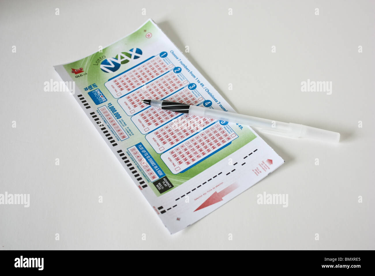 lottery max ticket pen Stock Photo - Alamy