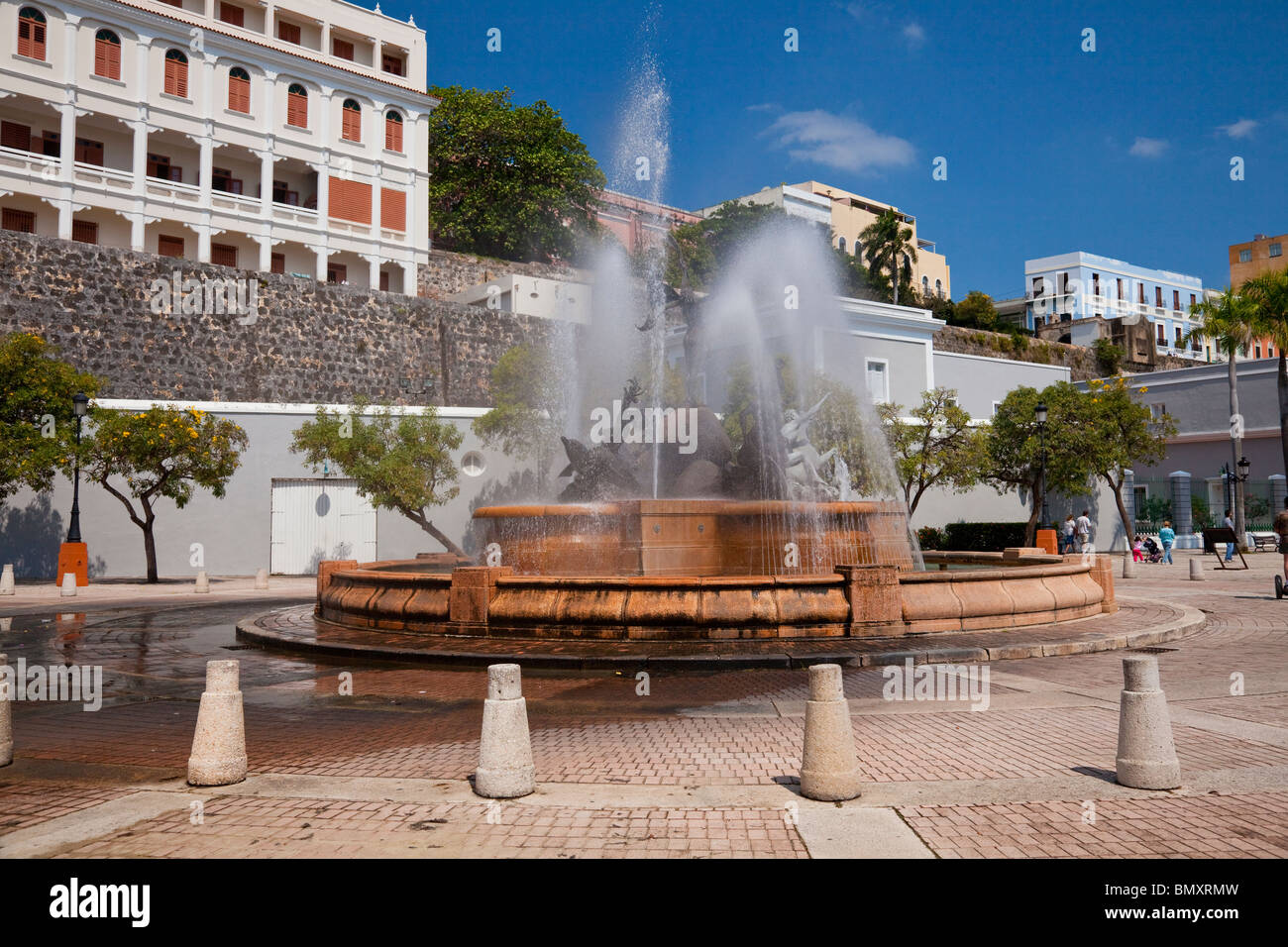 Raices fountain in Old San Juan, Puerto Rico, West Indies Stock Photo ...