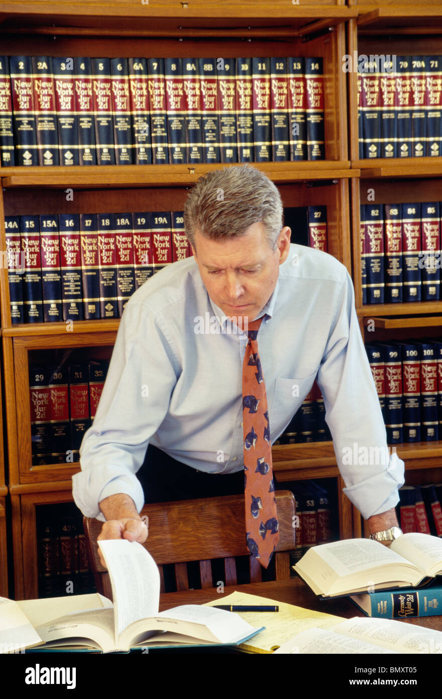 Attorney Researching in Law Library Stock Photo - Alamy