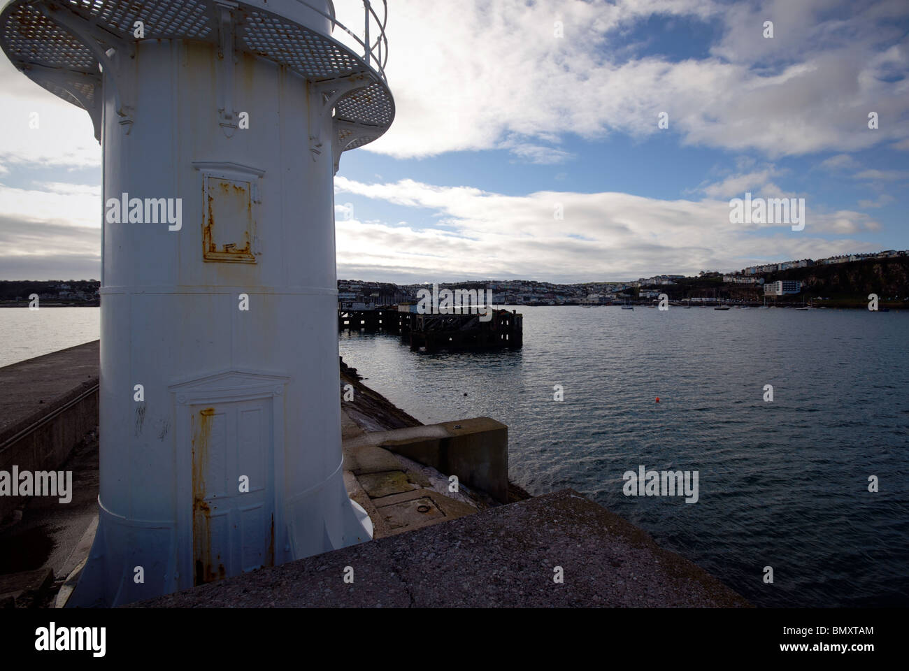 Brixham Devon UK Harbor Harbour Quay Light Stock Photo - Alamy