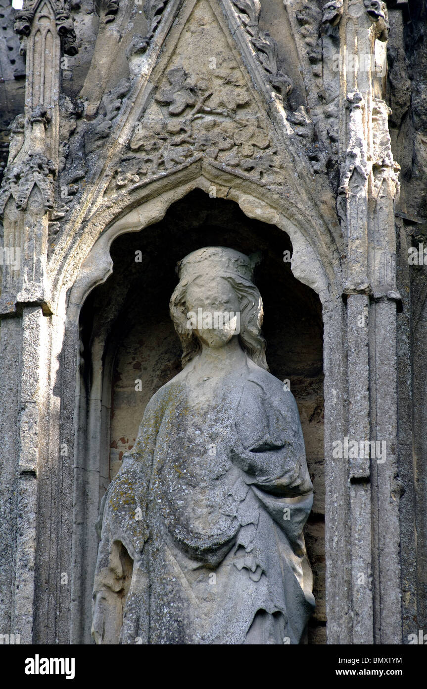 Detail of the Eleanor Cross, Hardingstone, Northamptonshire, England ...