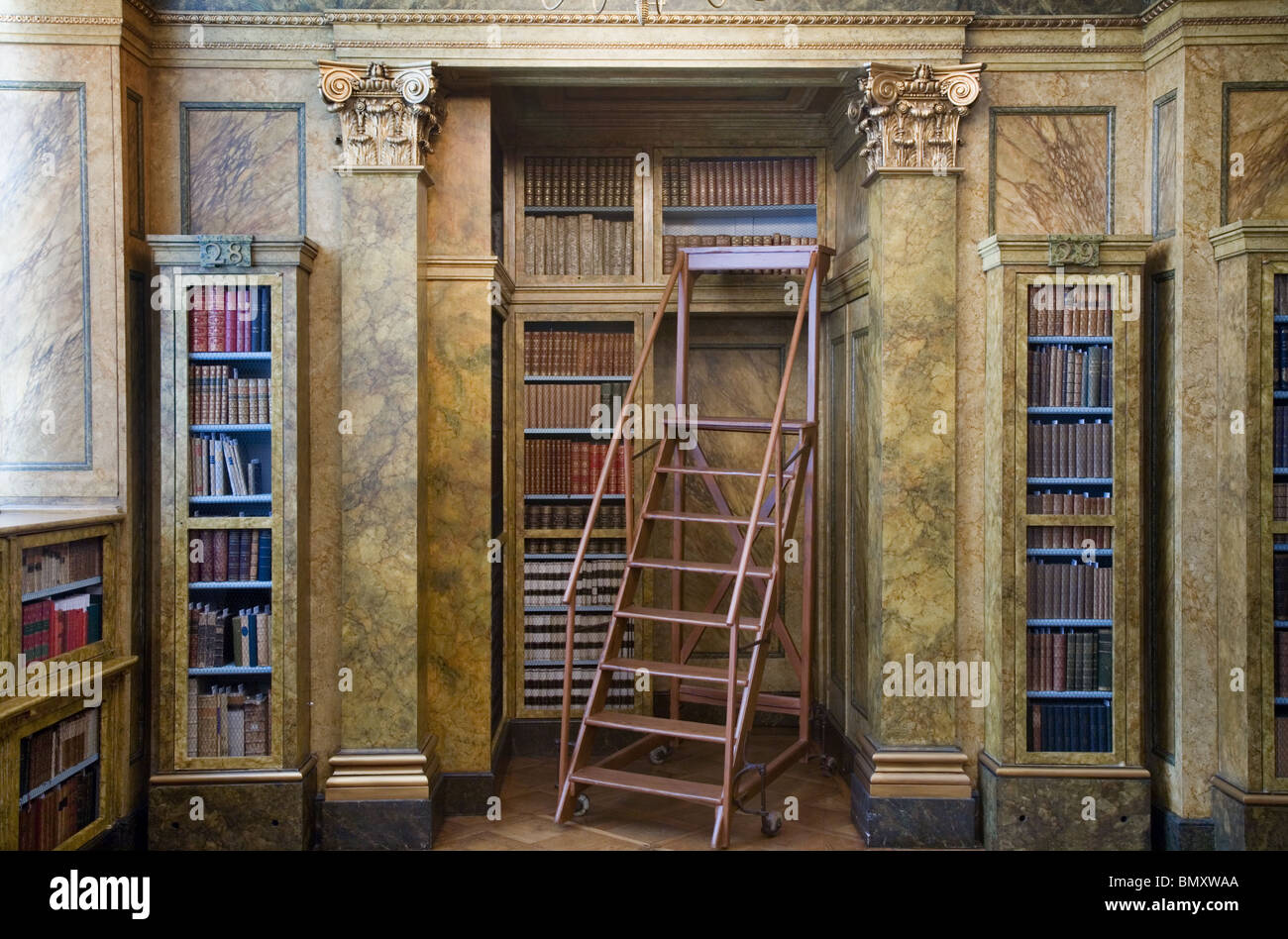 Baroque Bookshelves detail Stock Photo - Alamy