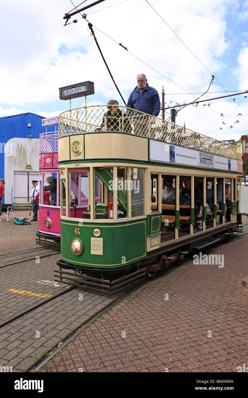 The Victorian electric tramway in Seaton Devon England Stock Photo - Alamy