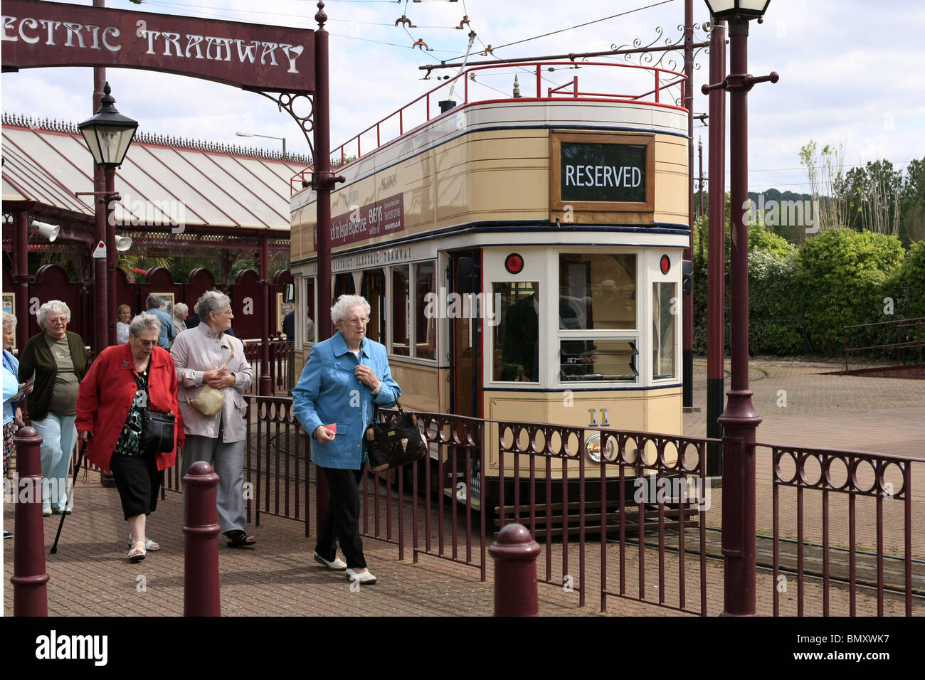 The Victorian electric tramway in Seaton Devon England Stock Photo - Alamy