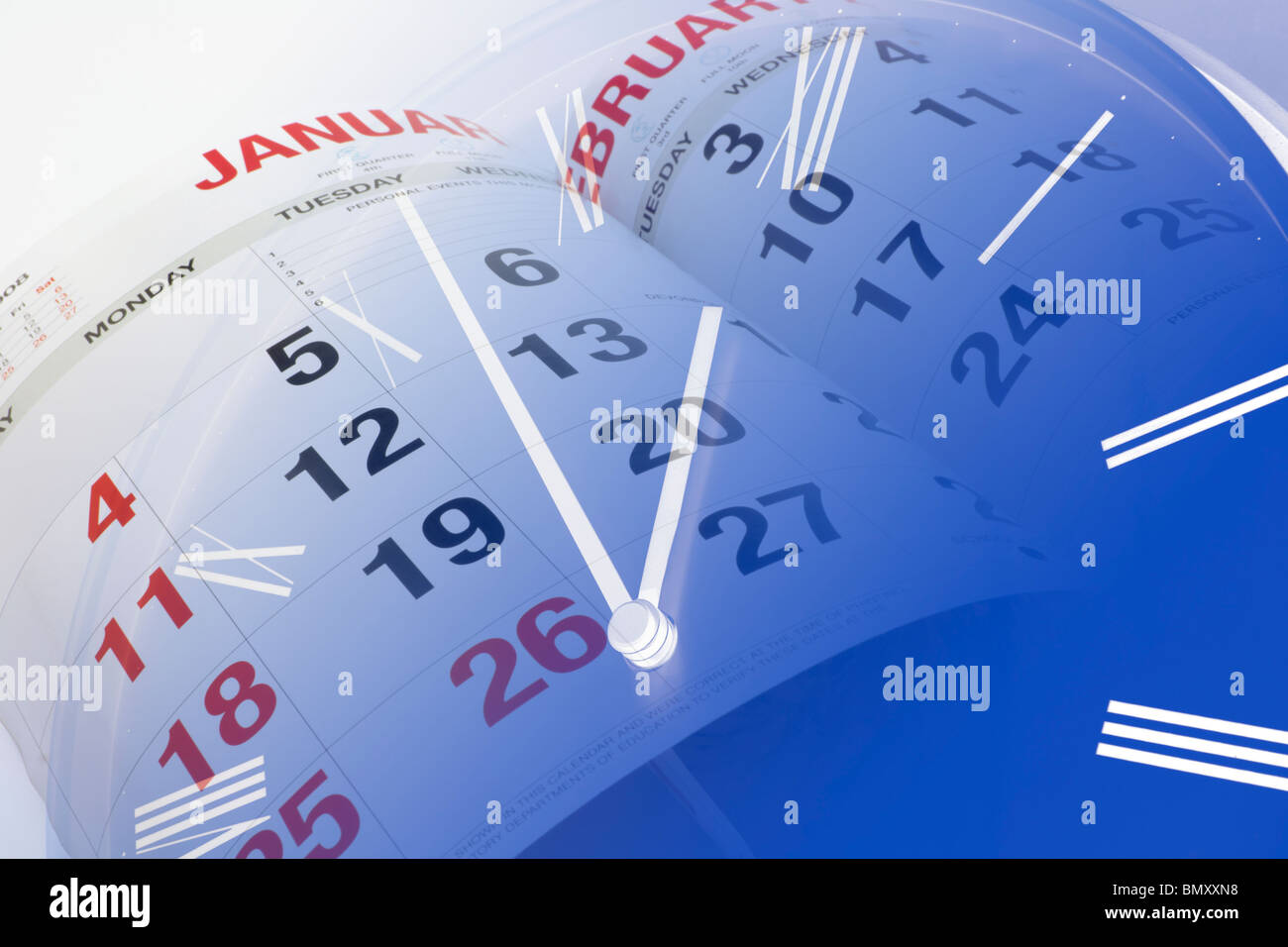 Clock and Calendar Stock Photo - Alamy