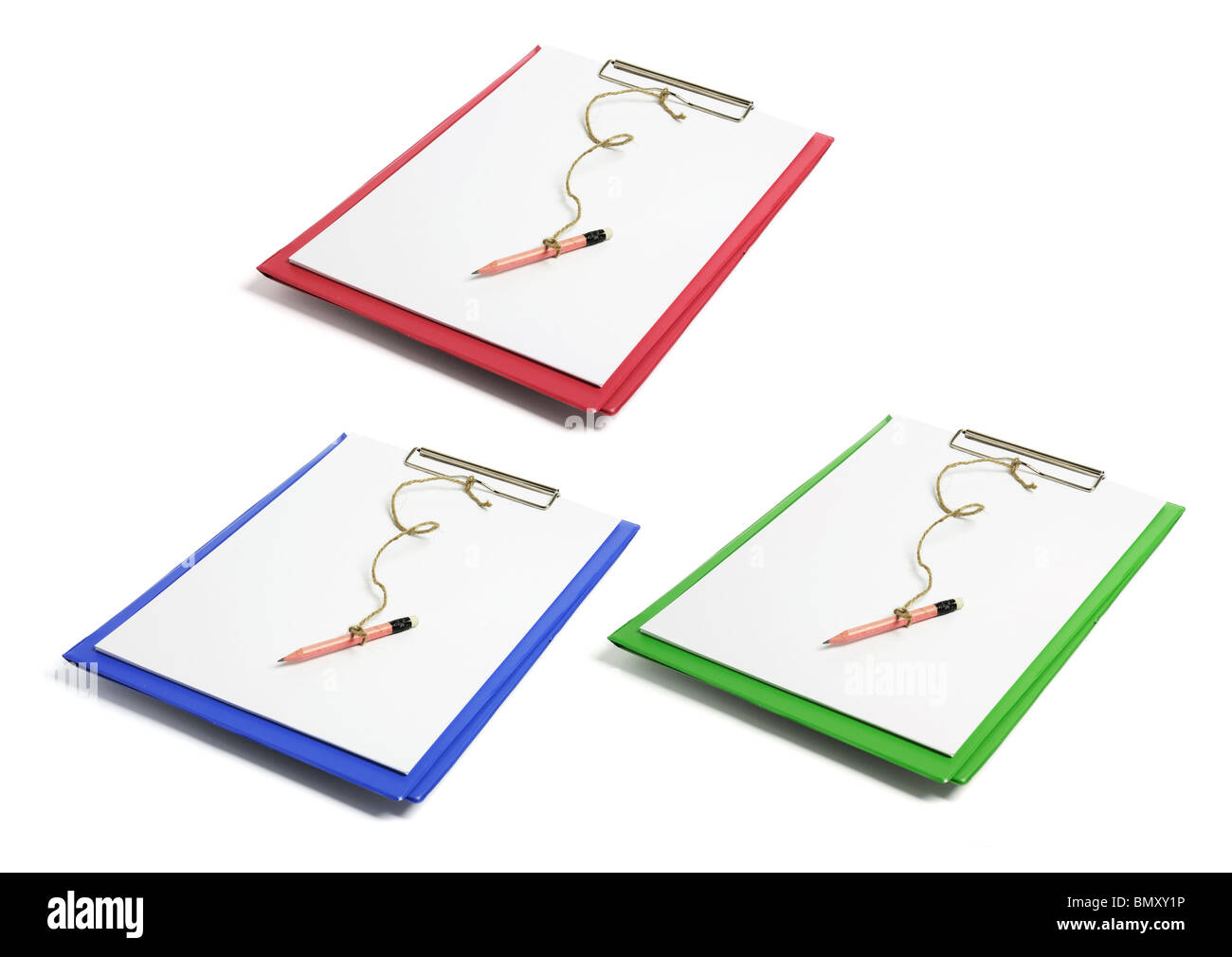 Clipboards with Papers and Pencils Stock Photo - Alamy