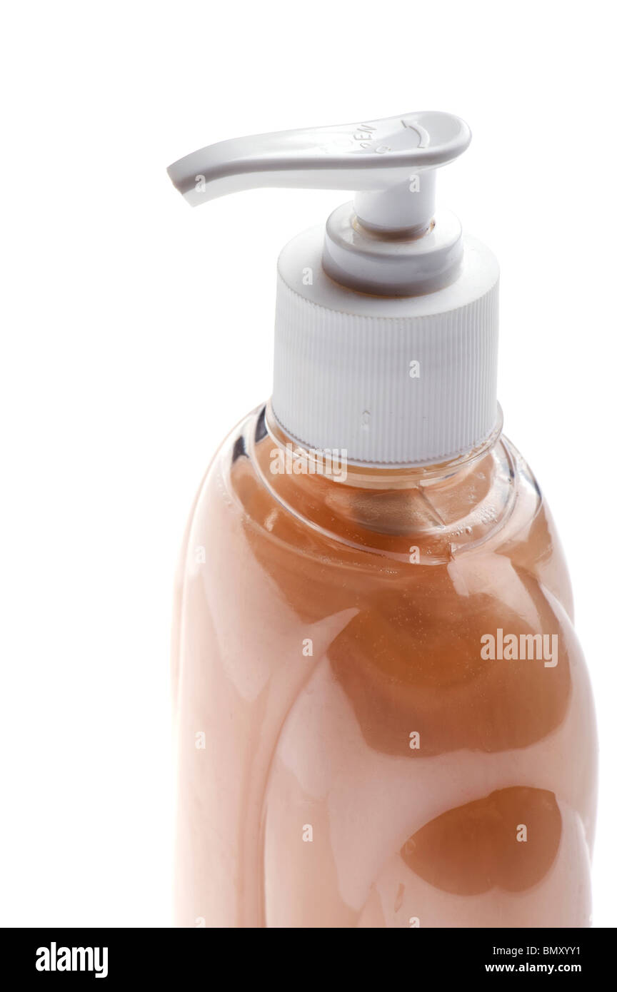 object on white - Soap bottle close up Stock Photo - Alamy