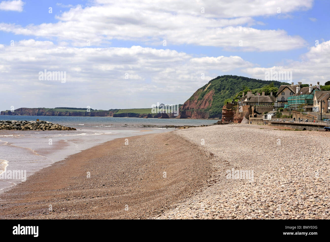 The shingle waterfront at Sidmouth in Devon England Stock Photo - Alamy