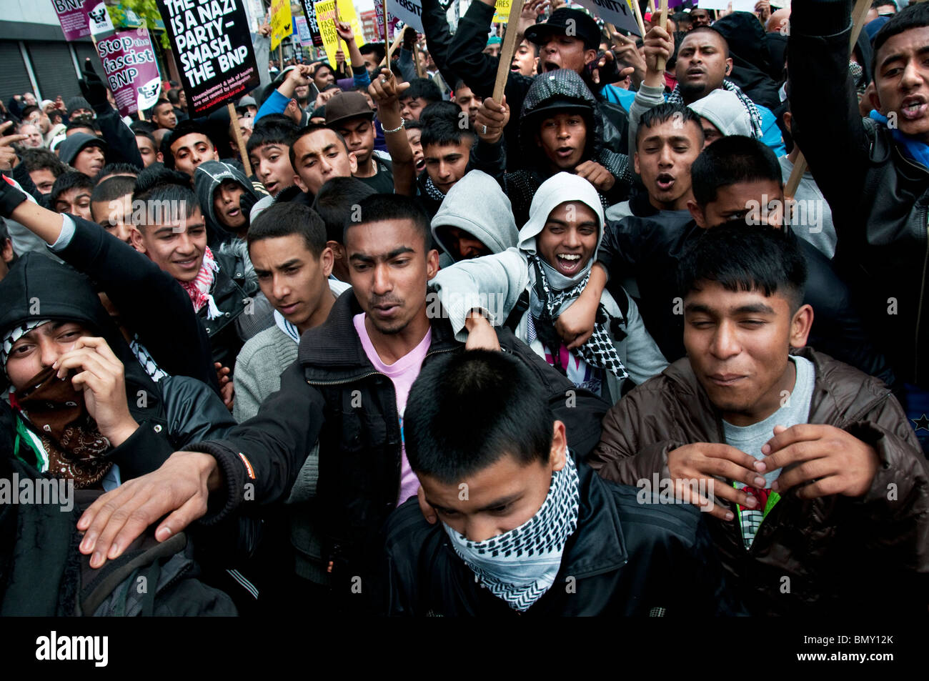 East End London march and protest against racism and fascism Stock ...