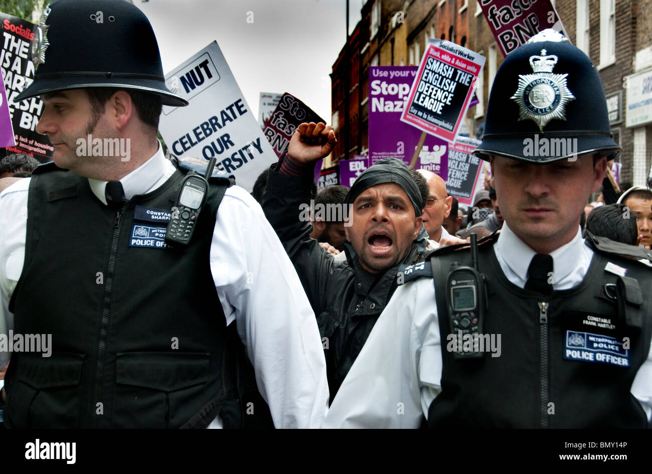 East End London march and protest against racism and fascism Stock ...