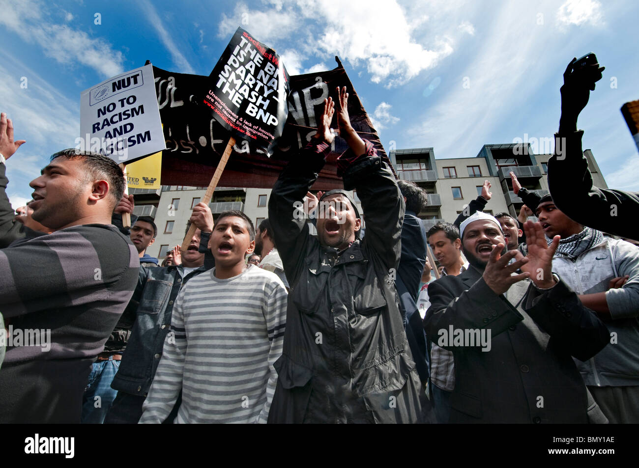 East End London march and protest against racism and fascism Stock ...