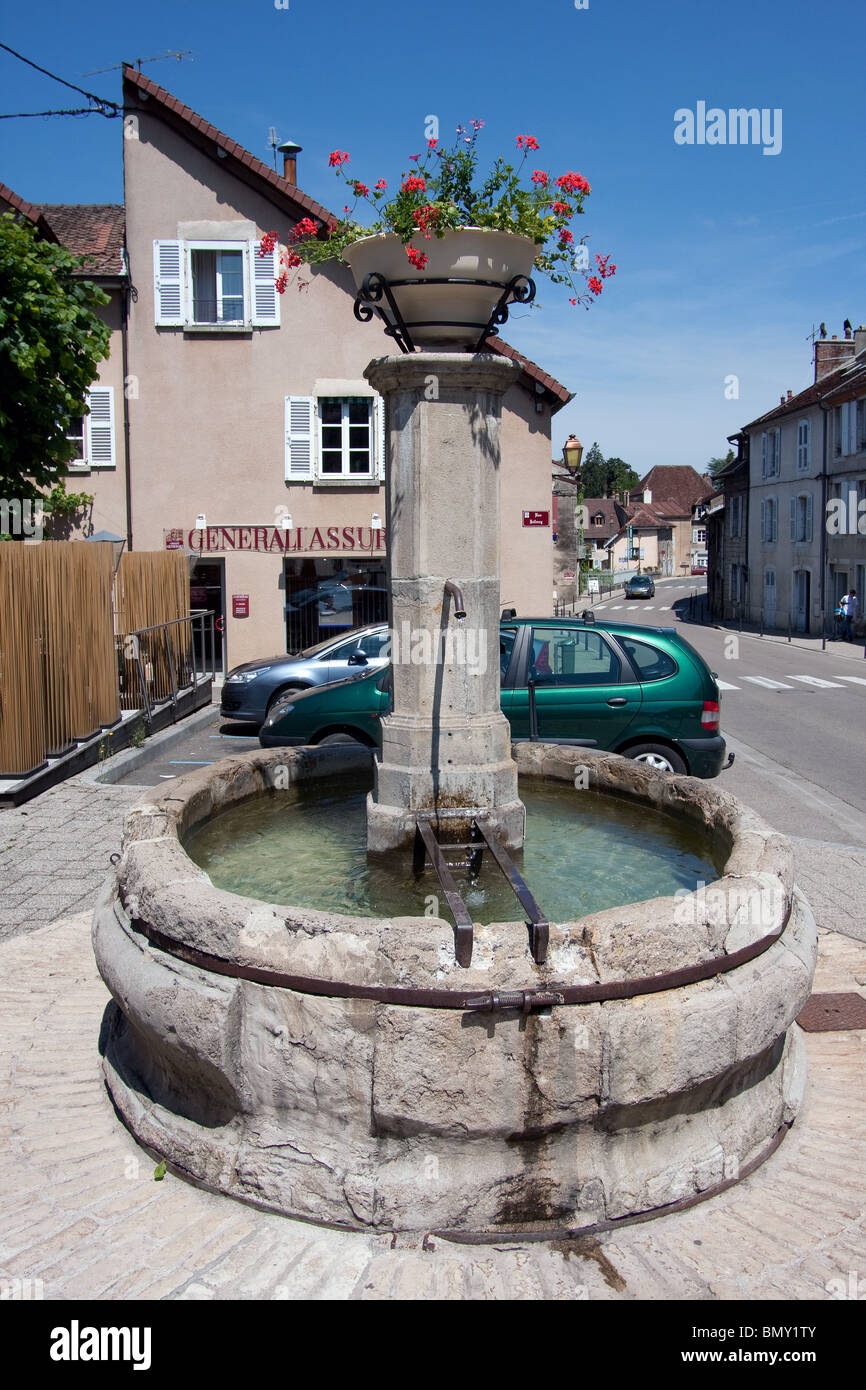 Water fountain red flowers hi-res stock photography and images - Alamy