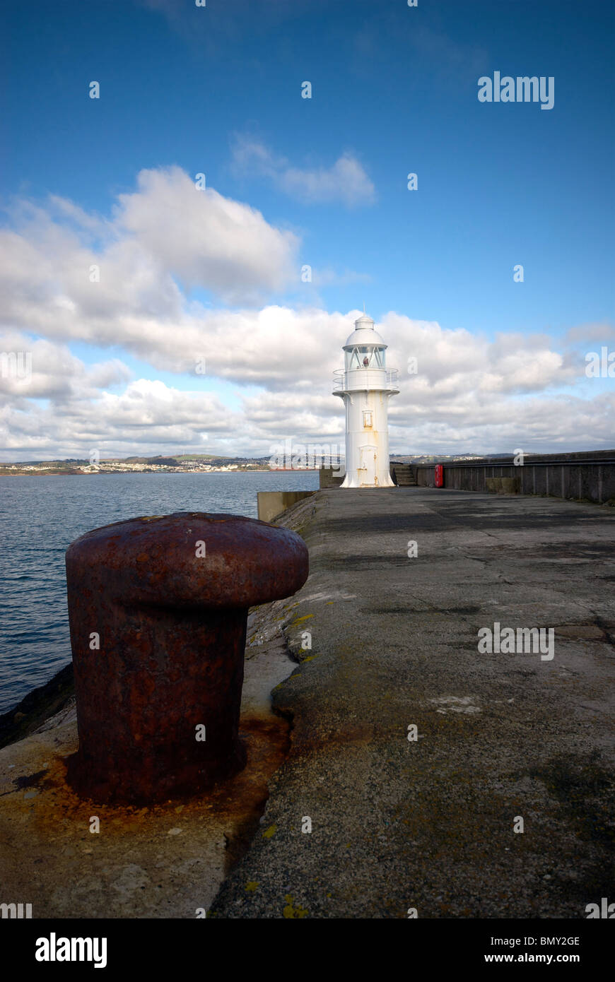 Brixham Devon UK Harbor Harbour Quay Light Stock Photo - Alamy