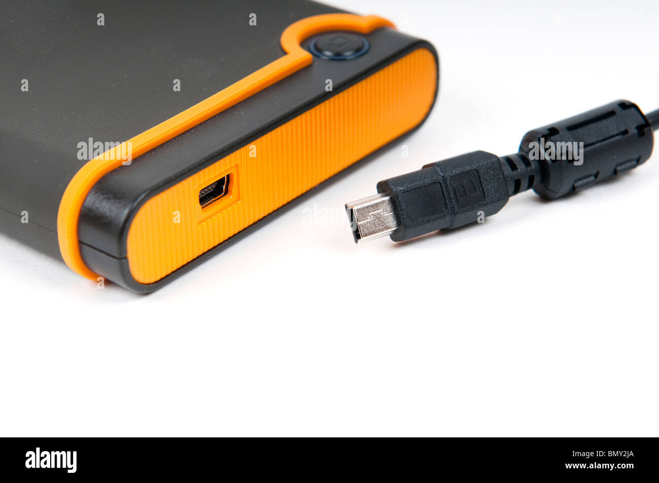 External device with mini-usb socket isolated on white background Stock ...