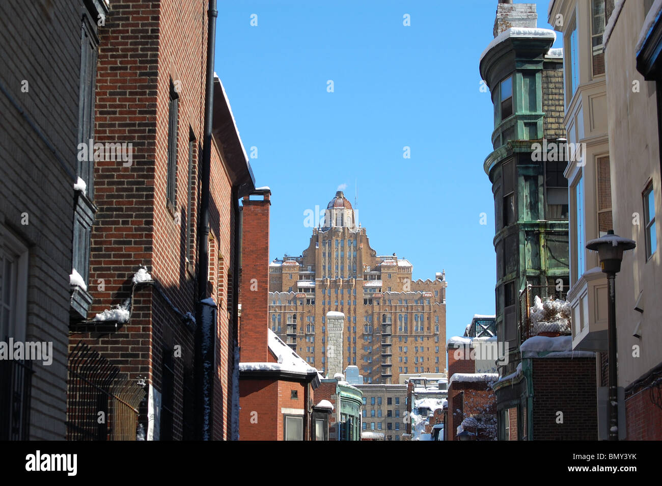 Winter street scene, Philadelphia Stock Photo - Alamy