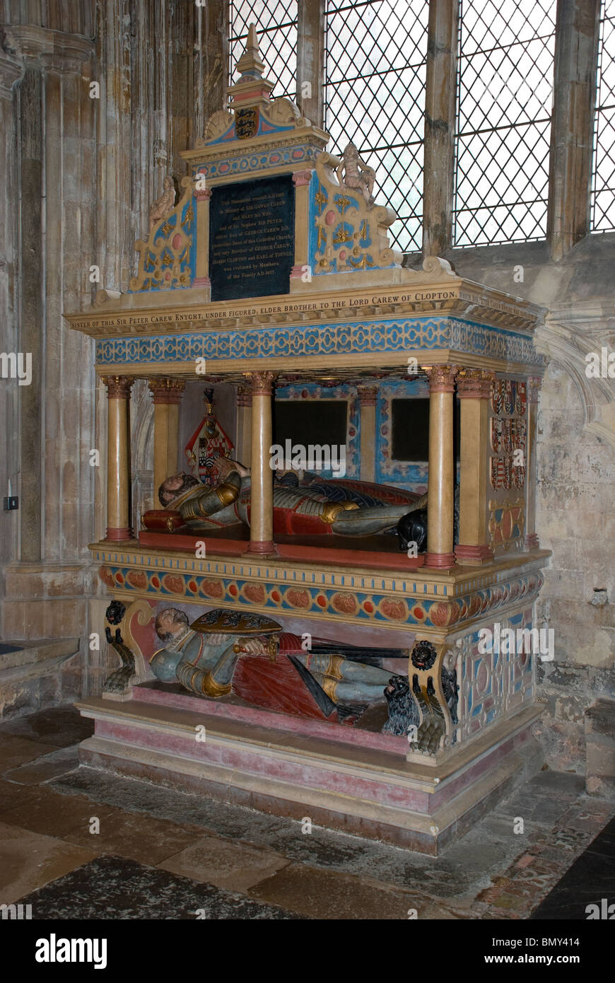 monument to sir gawen carew and his wife mary in exeter cathedral Stock ...
