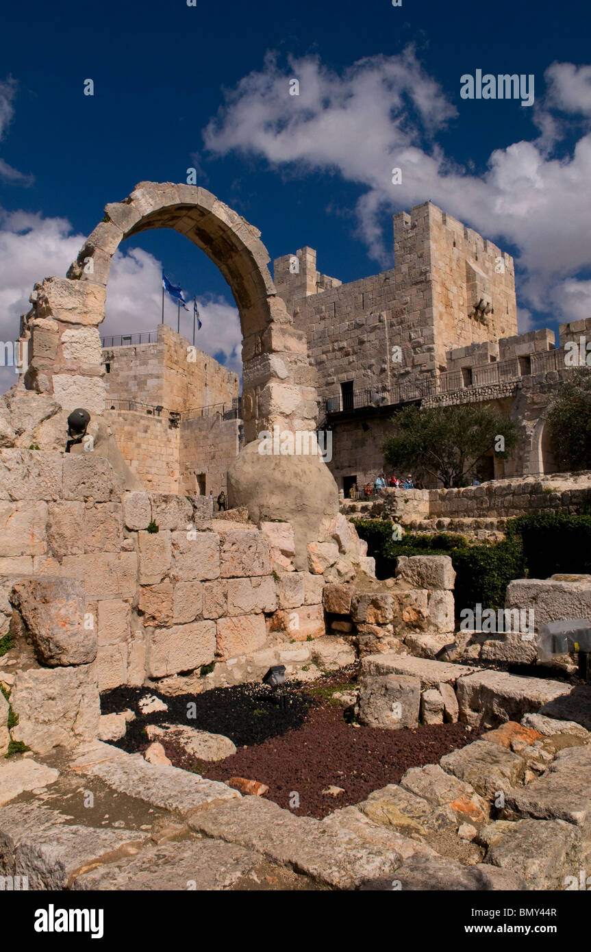 Interior courtyard of the fortified Tower of David, also known as the ...