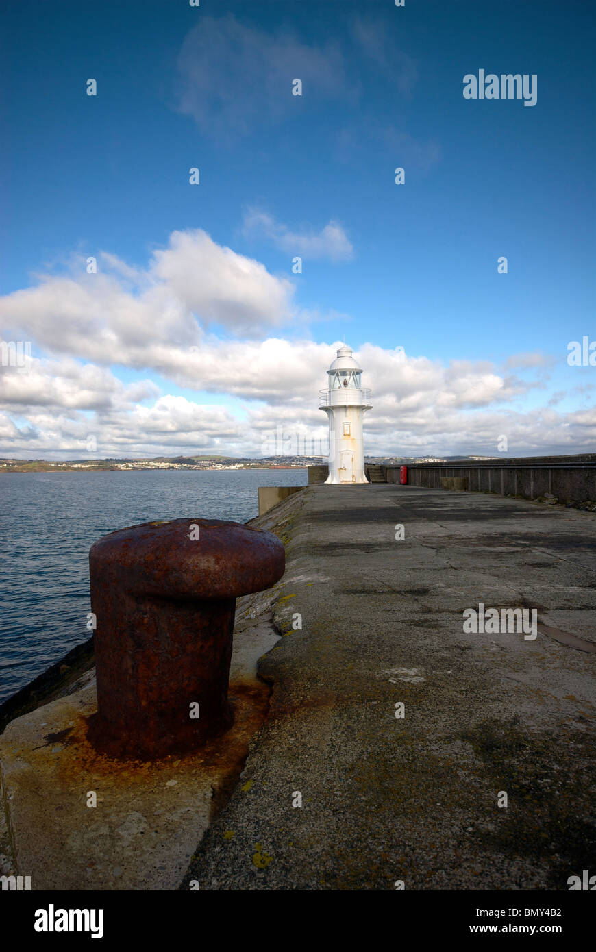 Brixham Devon UK Harbor Harbour Quay Light Stock Photo - Alamy