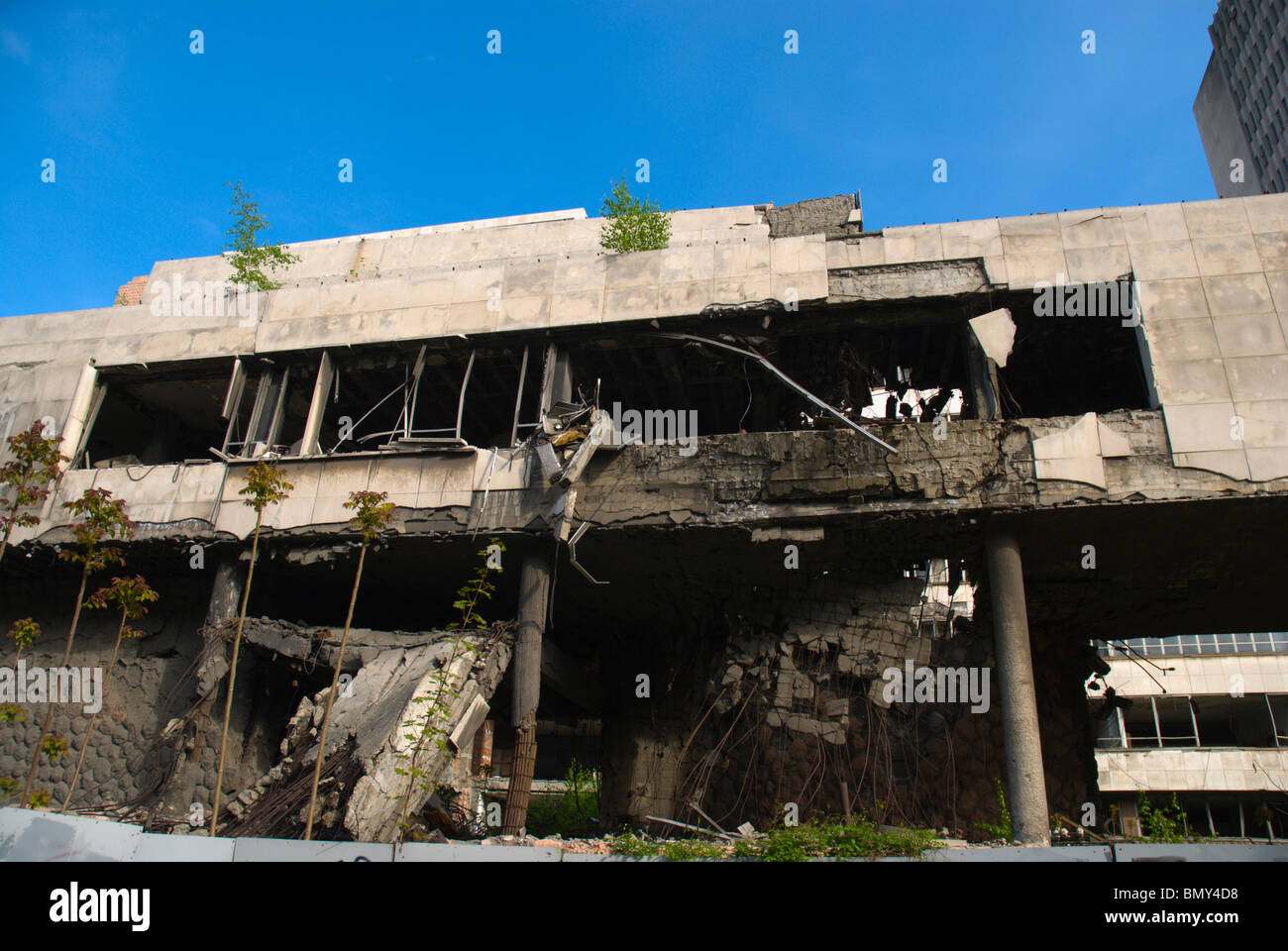 Government buildings bombed by NATO in 1999 and left intact central ...