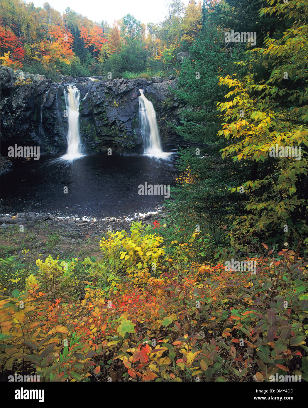 Pattison State Park, WI Little Manitou falls on the Black river with ...