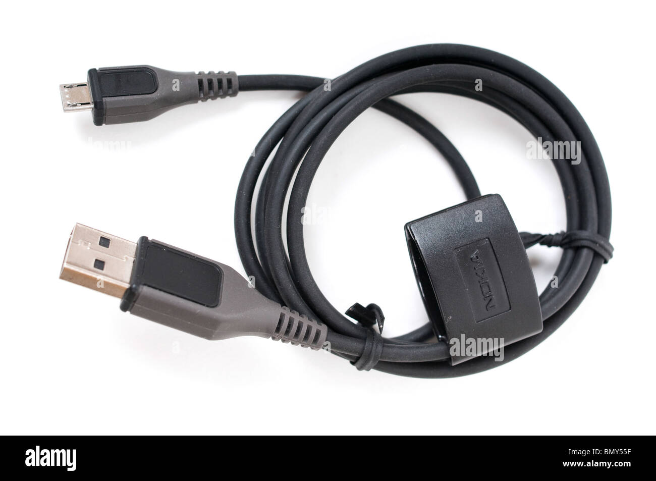 usb to micro-usb cable isolated on white background Stock Photo - Alamy