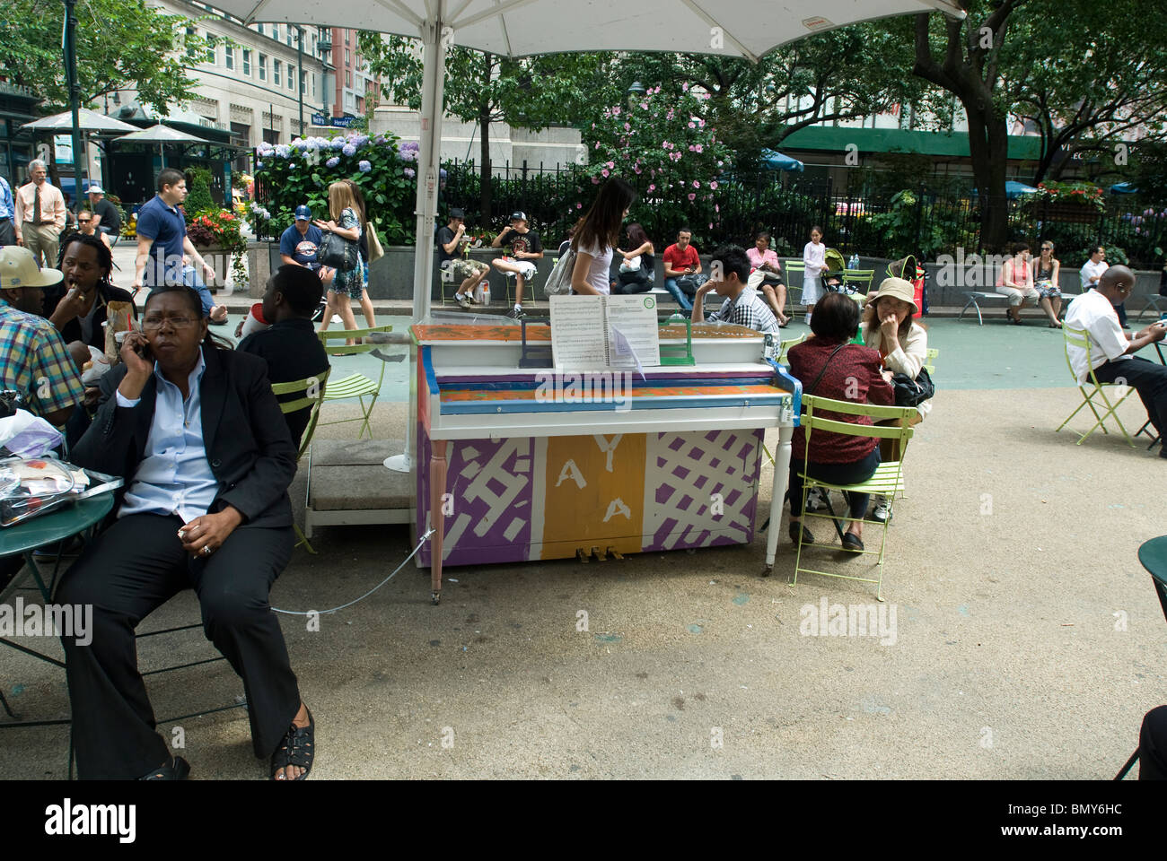 As part of the public art project, "Play Me, I'm Yours" a piano is seen ...