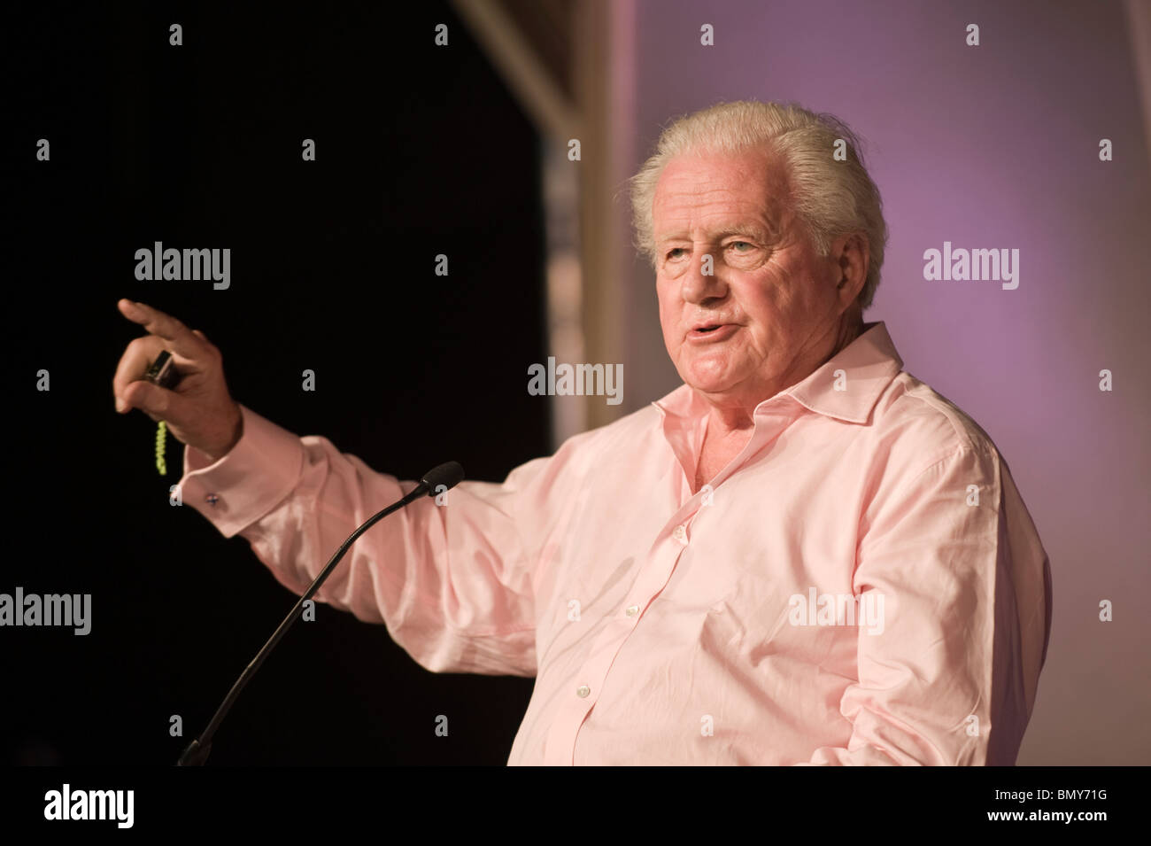 English historian John Julius Norwich pictured speaking at Hay Festival ...