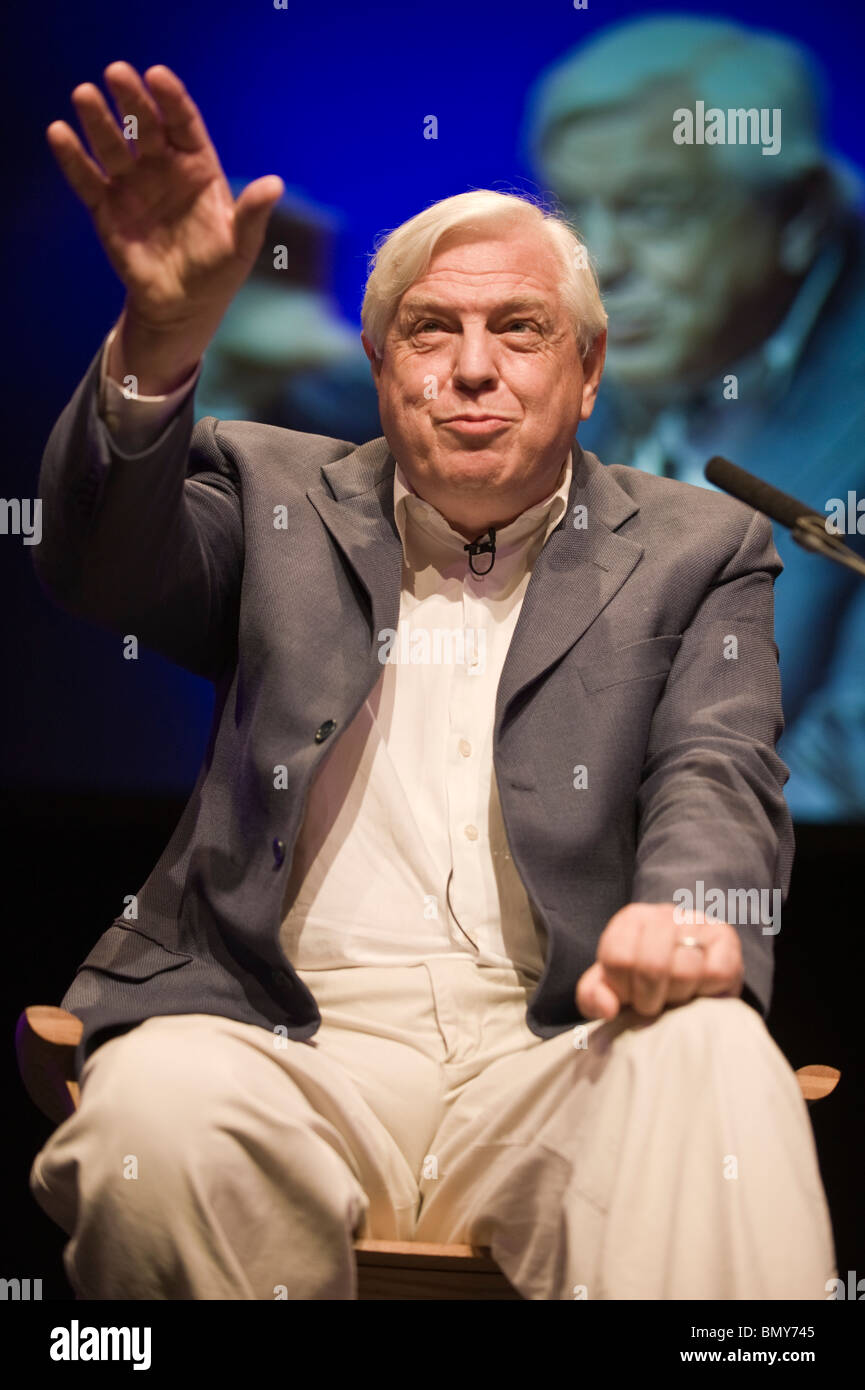 John Simpson BBC News foreign correspondent pictured speaking at Hay ...