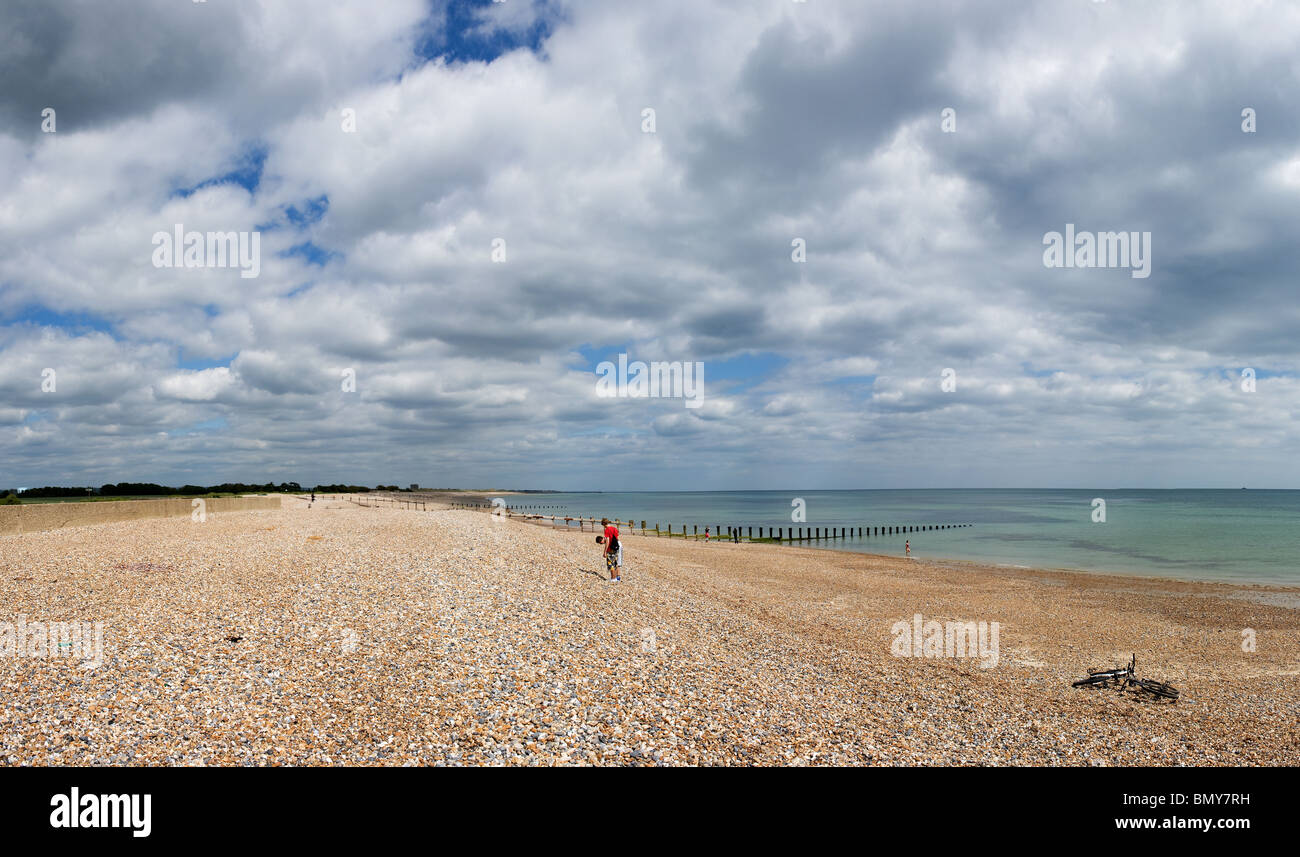 A panoramic view of Climping Beach in West Sussex Stock Photo - Alamy