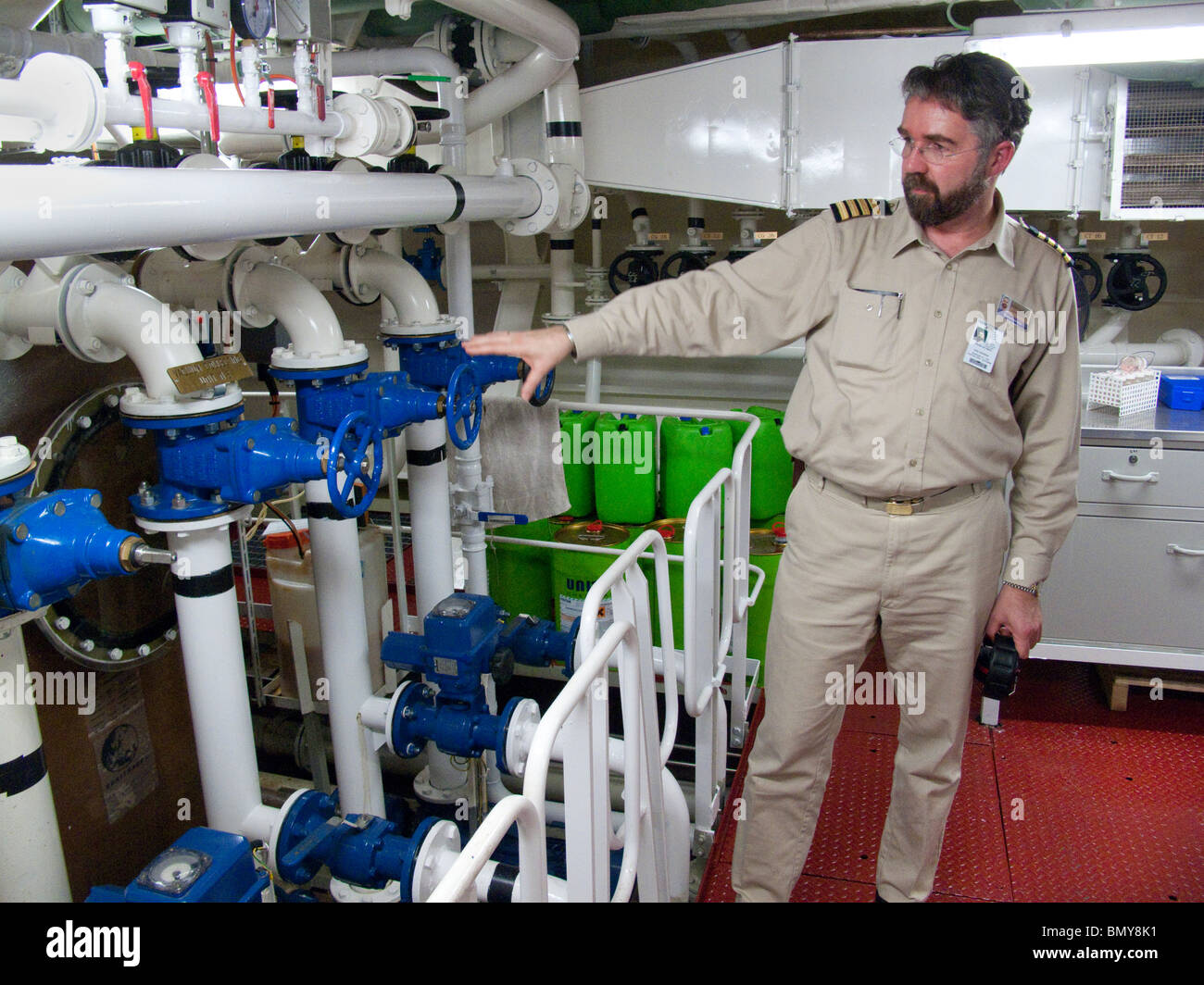 Eurodam cruise ship recycling room Stock Photo - Alamy