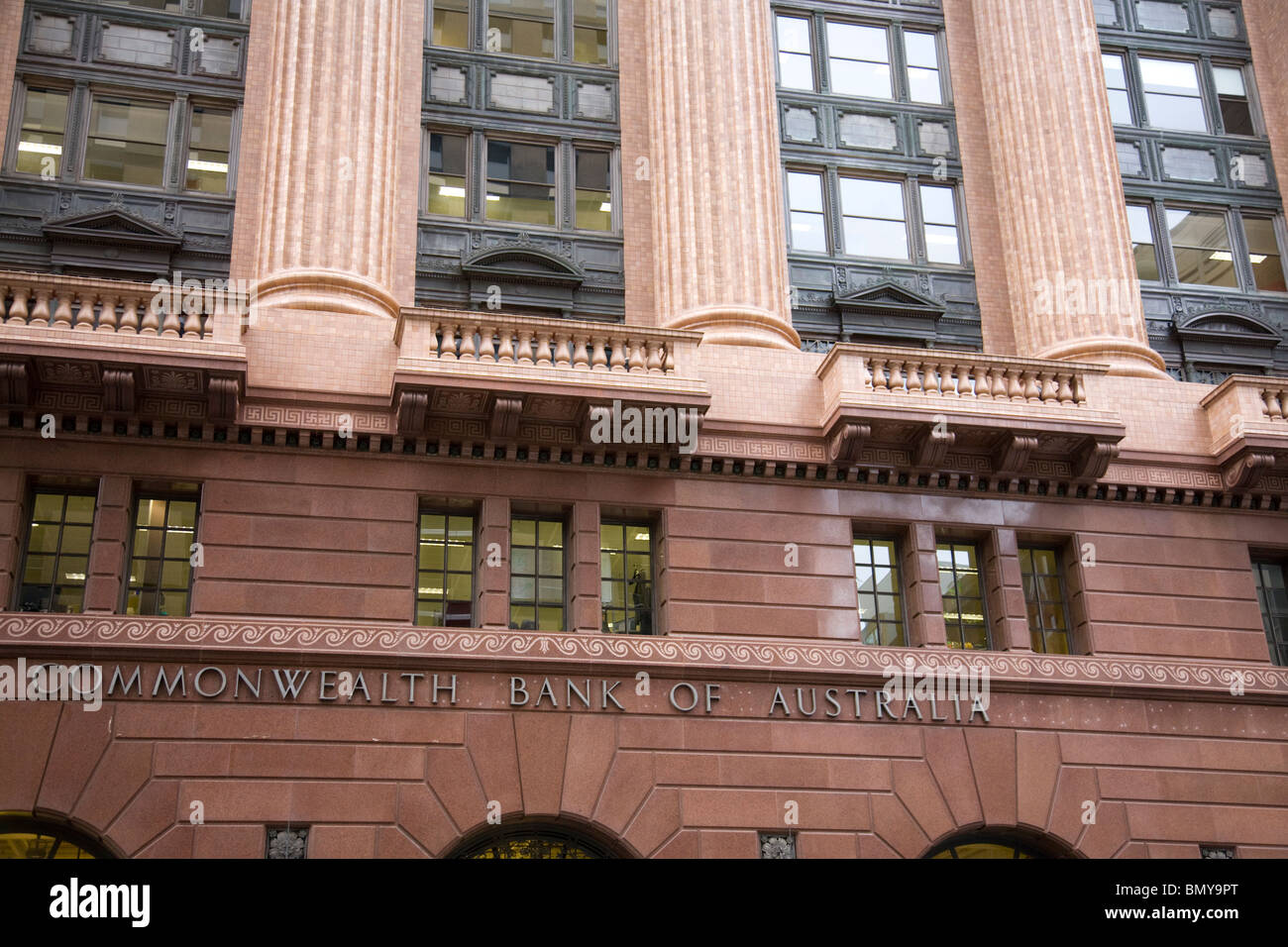 entrance to commonwealth bank of australia offices in martin place ...