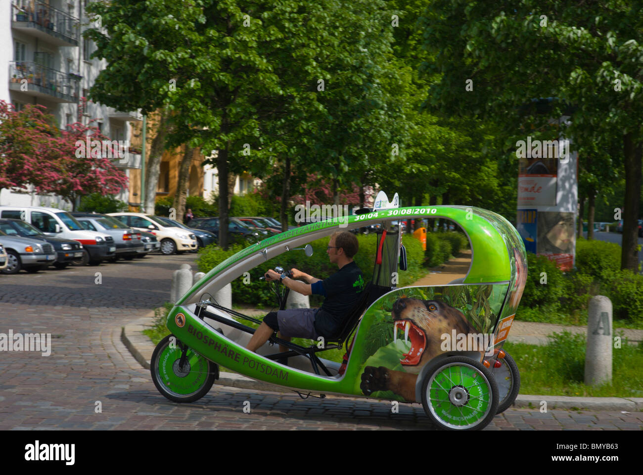 Rickshaw velotaxi Prenzlauer Berg east Berlin Germany Europe Stock ...