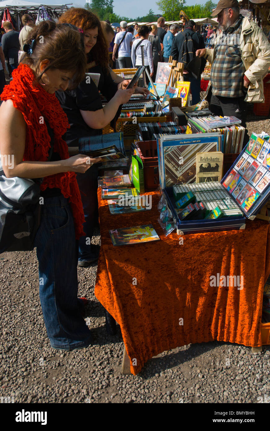 Mauerpark flea market Mitte central Berlin Germany Eurore Stock Photo ...