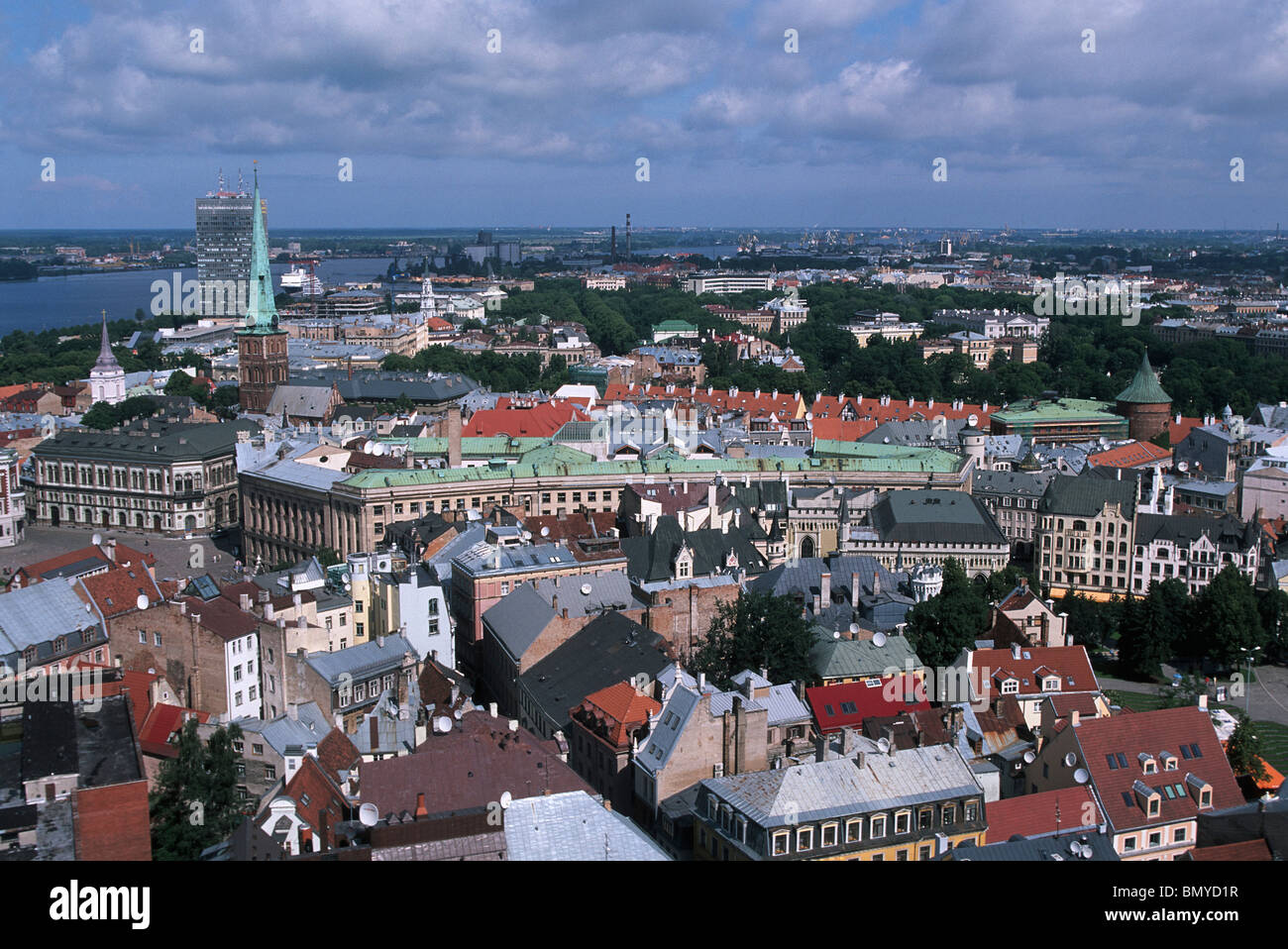 Latvia,Riga,Old Town ,Dome Cathedral,Riga Castle,from St. Peter's ...