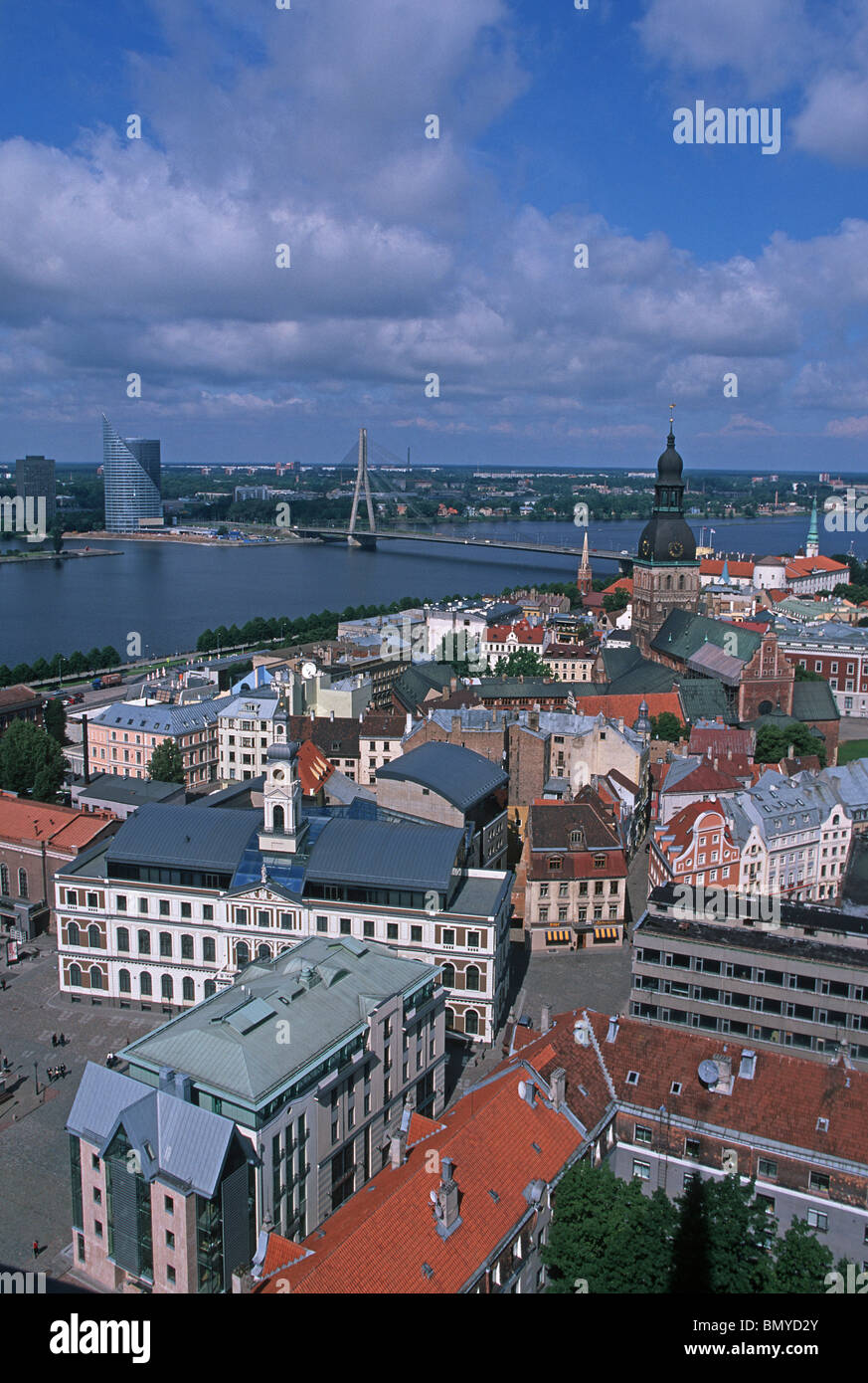Latvia,Riga,Old Town ,Dome Cathedral,Riga Castle,from St. Peter's ...
