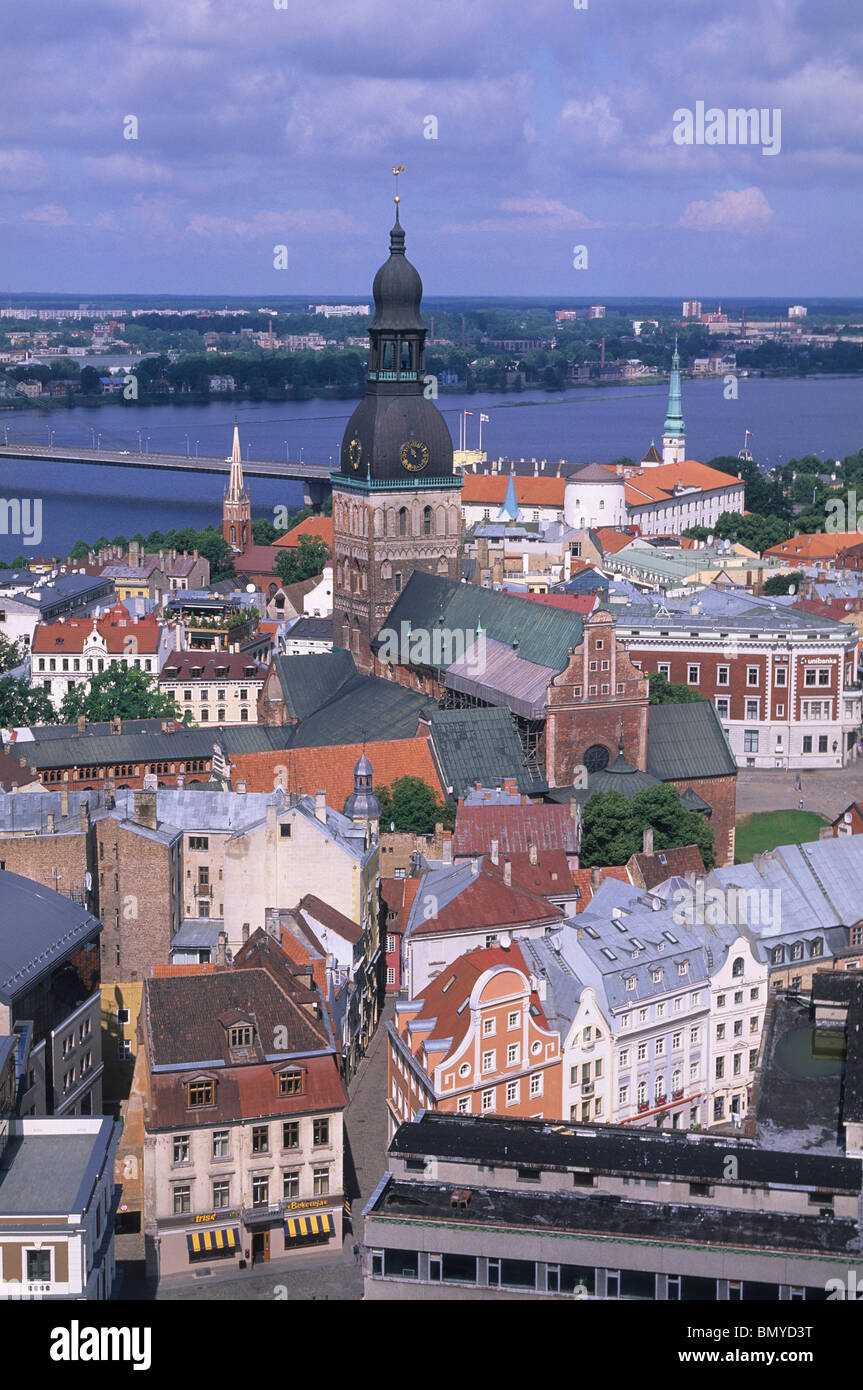 Latvia,Riga,Old Town ,Dome Cathedral,Riga Castle,from St. Peter's ...
