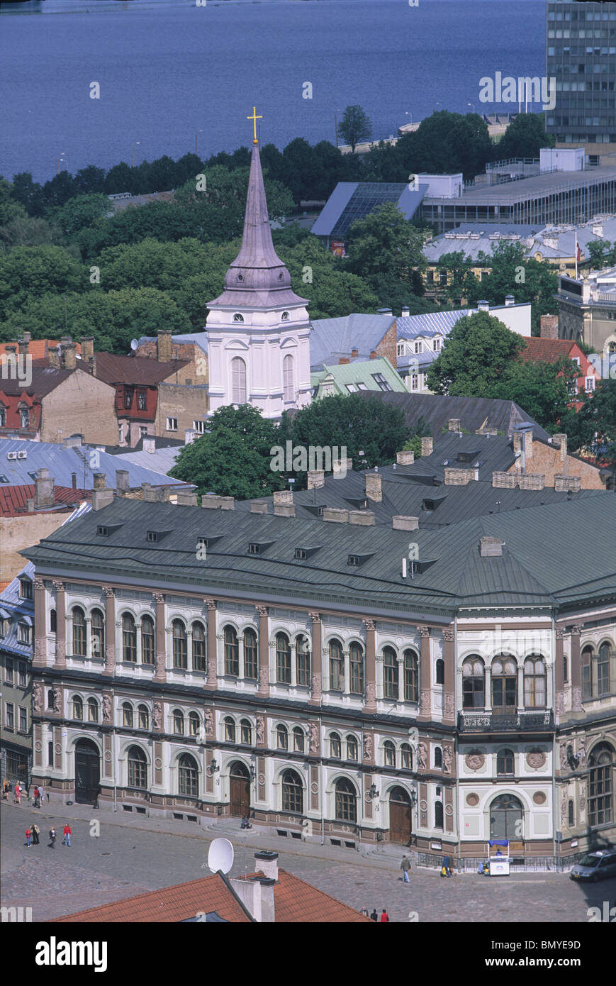Latvia,Riga,Old Town ,Doma laukums square,Art Nouveau Buildings Stock ...