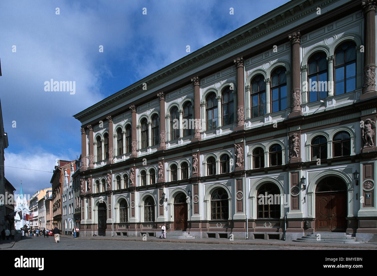 Latvia,Riga,Old Town ,Doma laukums square,Art Nouveau Buildings Stock ...