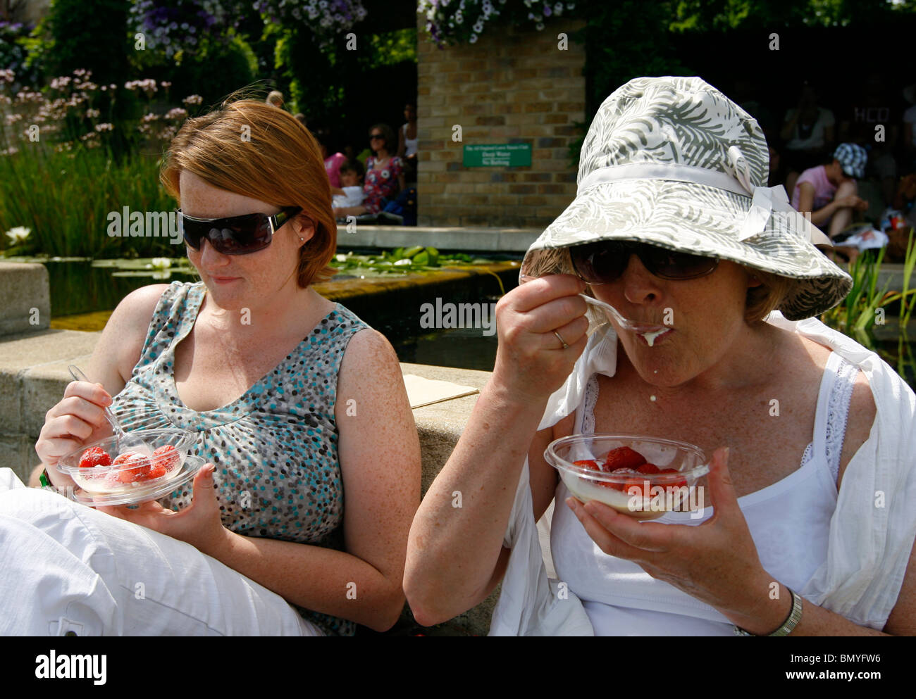 FANS EATING STRAWBERRIES WIMBLEDON WIMBLEDON LONDON ENGLAND 23 June ...