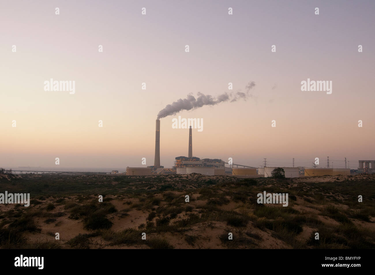 The coal-fired power plant Rutenberg Power Station operated by Israel ...