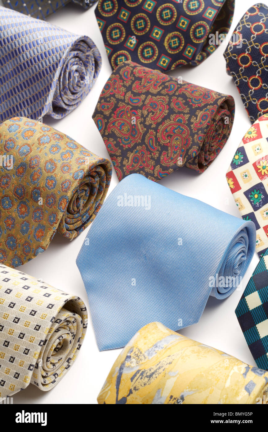 Rolls of different ties Stock Photo - Alamy
