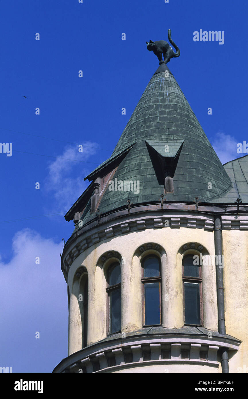 Latvia,Riga,Old Town ,Cat House Stock Photo - Alamy