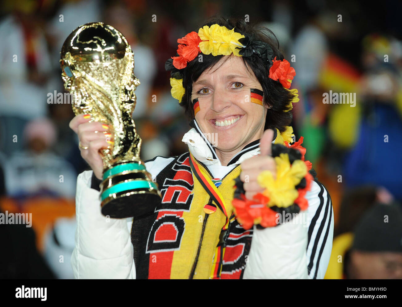 GERMAN FAN WITH WORLD CUP GHANA V GERMANY SOCCER CITY SOUTH AFRICA 23 ...