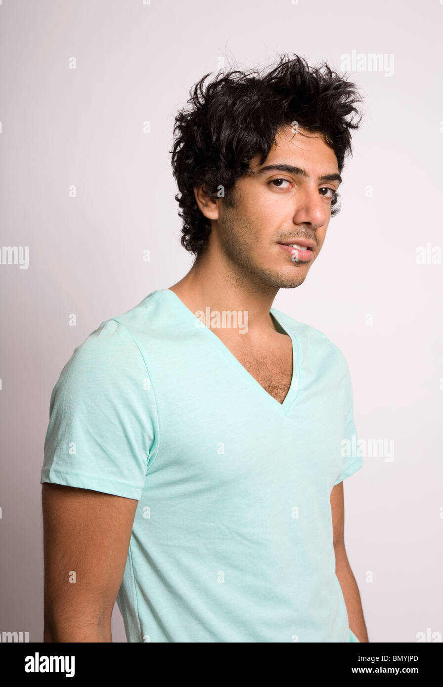 Portrait Of Male With Dark Hair In Teeshirt Stock Photo Alamy Portrait Of Male With Dark Hair In Teeshirt Stock Photo Alamy