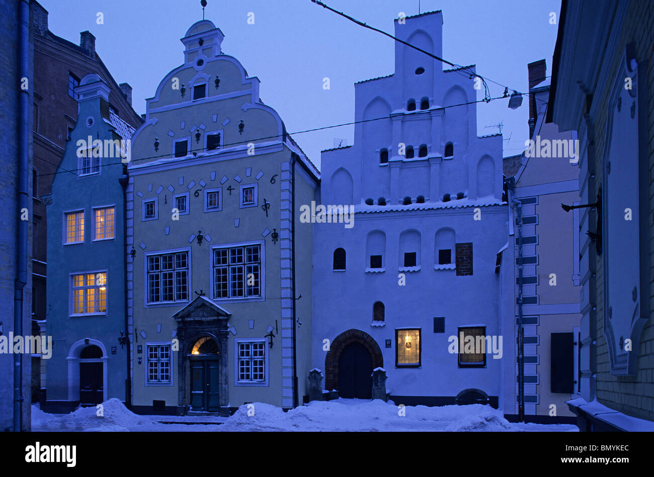 Latvia,Riga ,Old town ,3 brothers houses Stock Photo - Alamy