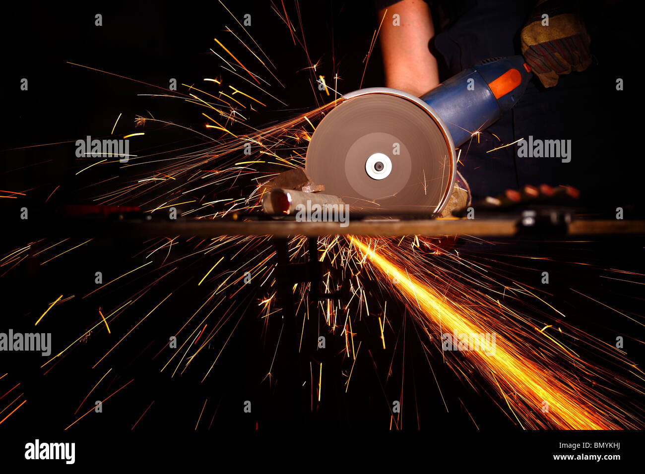 detail of electric grinder tool in action Stock Photo - Alamy